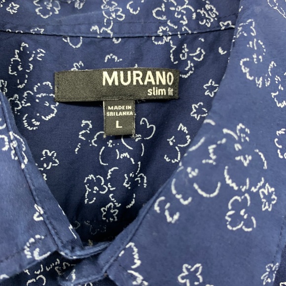 Murano | Shirts | Murano Blue Floral Button Down Mens Long Sleeve ...